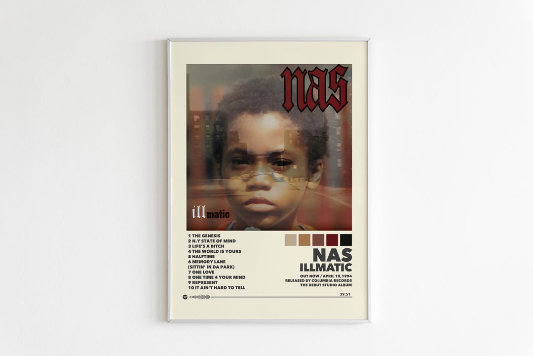 Nas Posters / Illmatic Poster, Tracklist Album Cover Poster, Print Wall ...