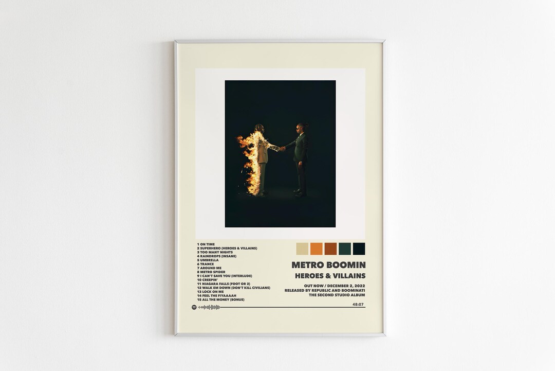 Metro Boomin Poster / Heroes & Villains Poster / Album Cover Poster ...