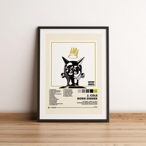 J. Cole Posters / Born Sinner Poster / Album Cover Poster, Poster Print ...