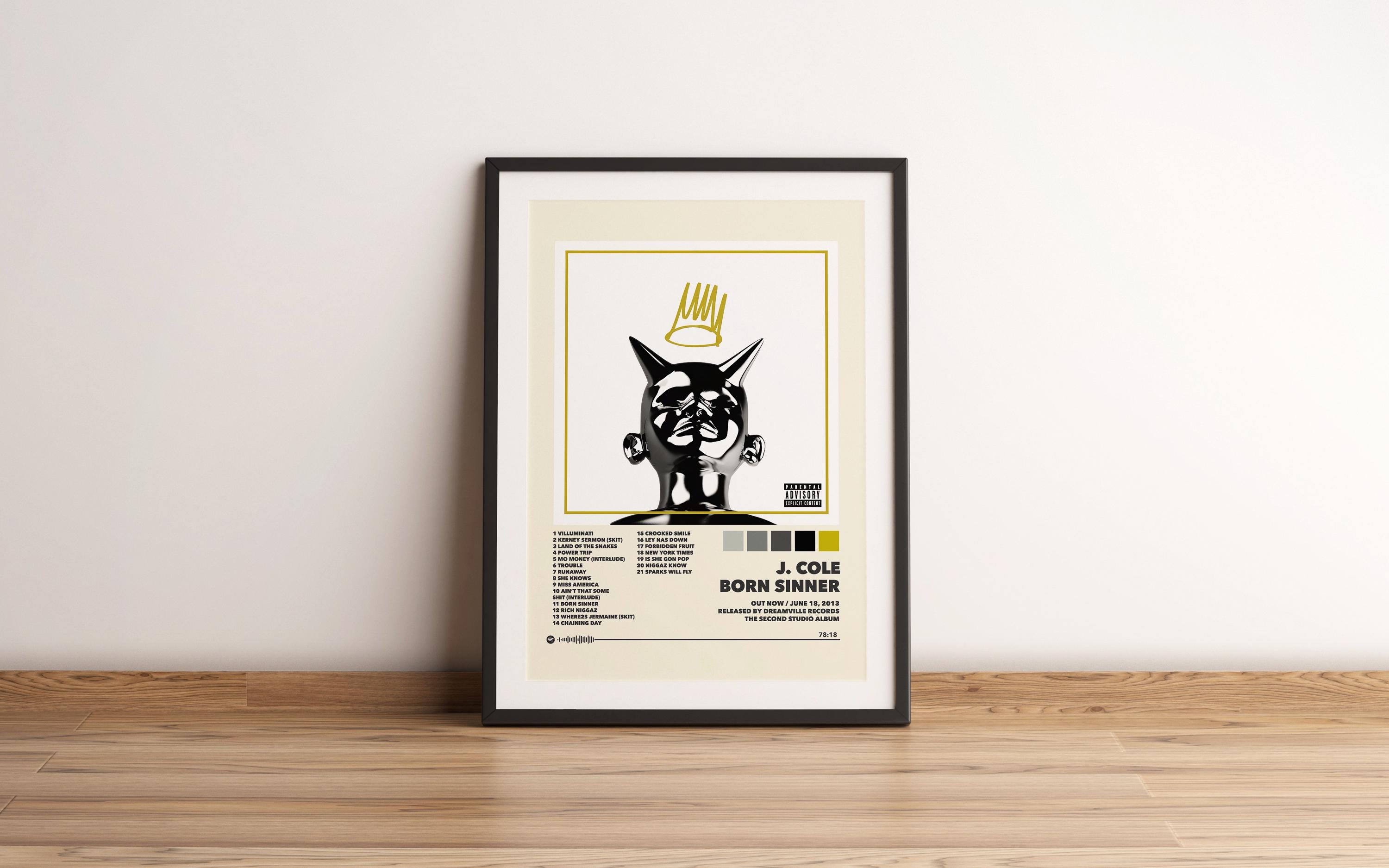 J. Cole Posters / Born Sinner Poster / Album Cover Poster, Poster Print ...