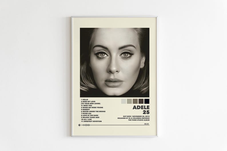 Adele Posters / 25 Poster / Adele 25 / Album Cover Poster / Poster Print Wall Art / Music Band ...