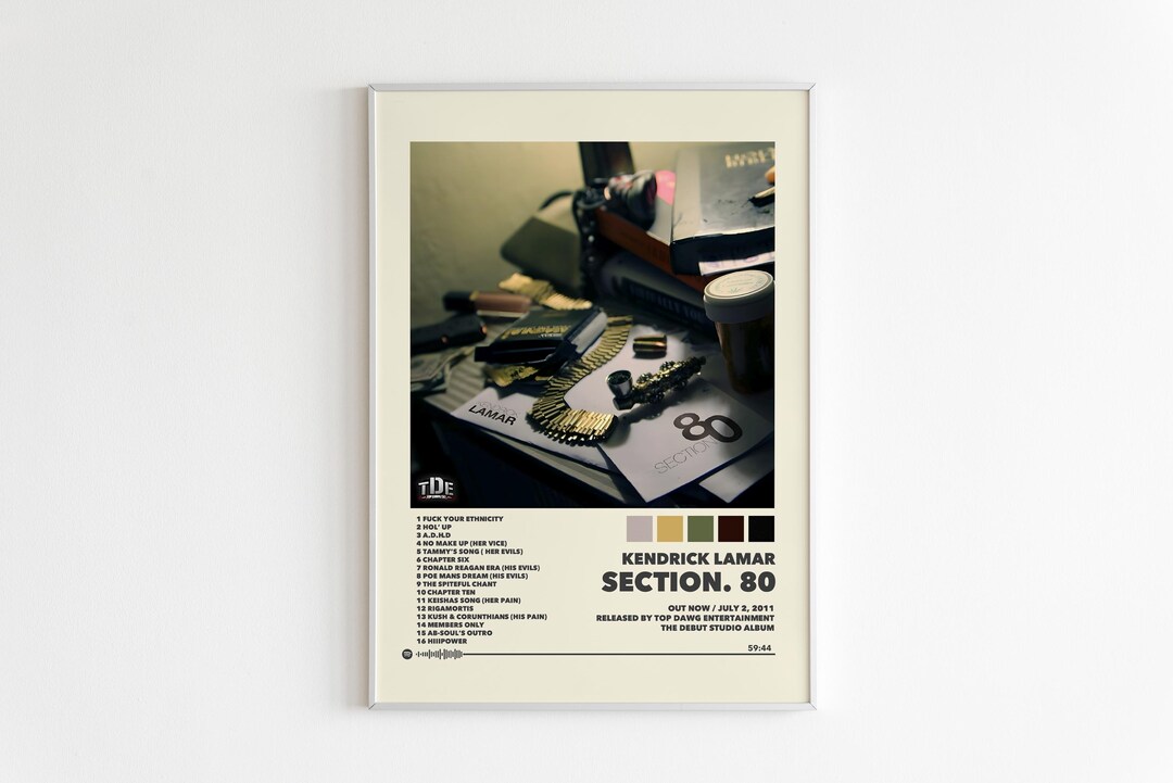 Kendrick Lamar Posters / Section 80 Poster/ Album Cover Poster / Tracklist Poster Print Wall Art ...