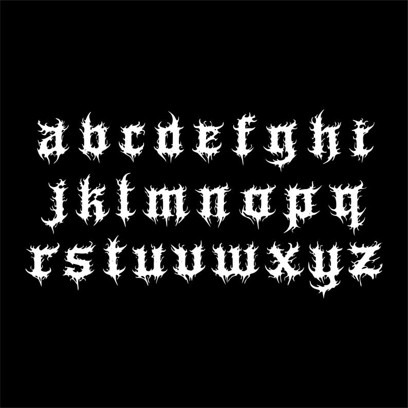 Diecedent Font Extreme Black Metal Logo Design, Spiky Death Metal ...