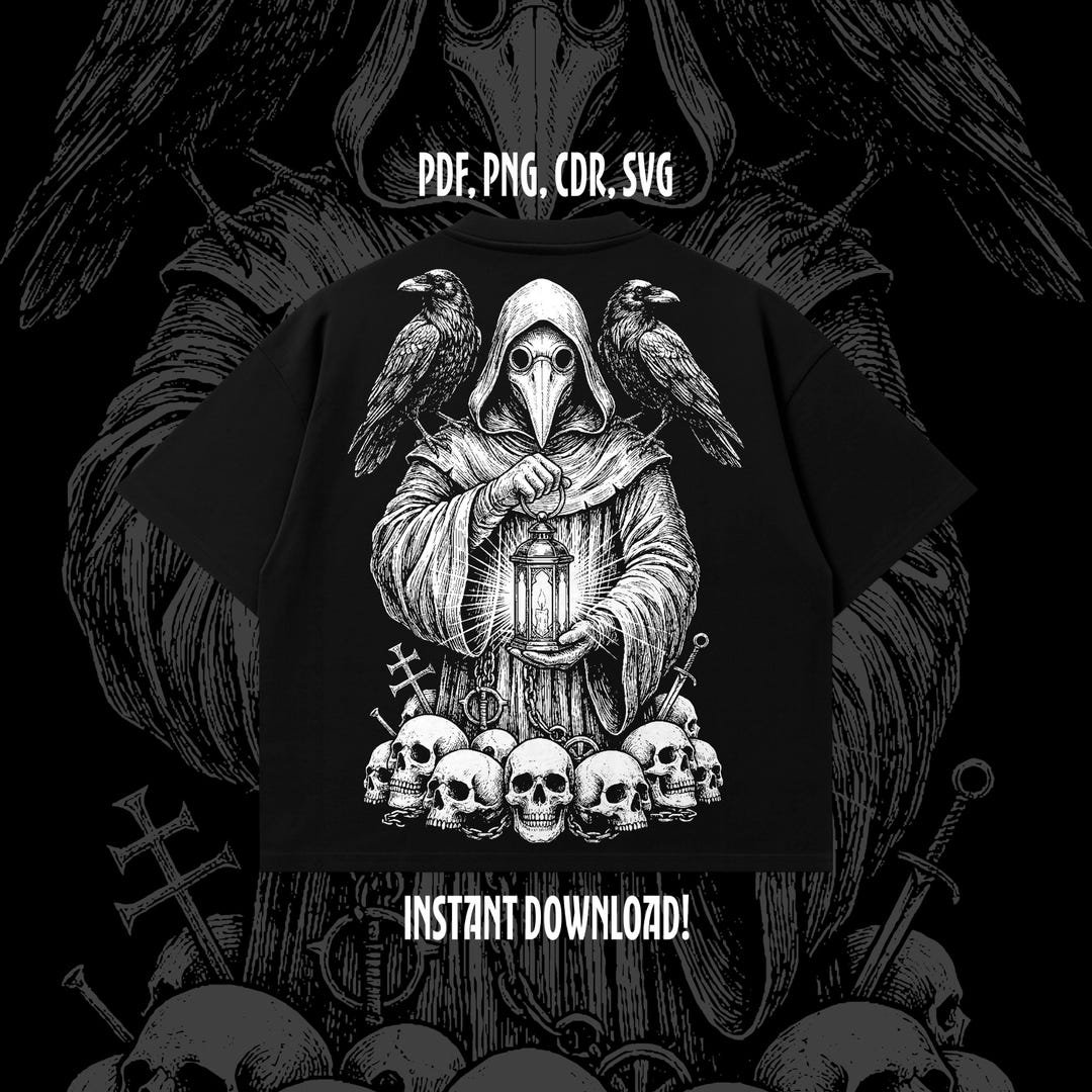 Plague Doctor Gothic Illustration, Raven Death Symbol Art, Dark ...