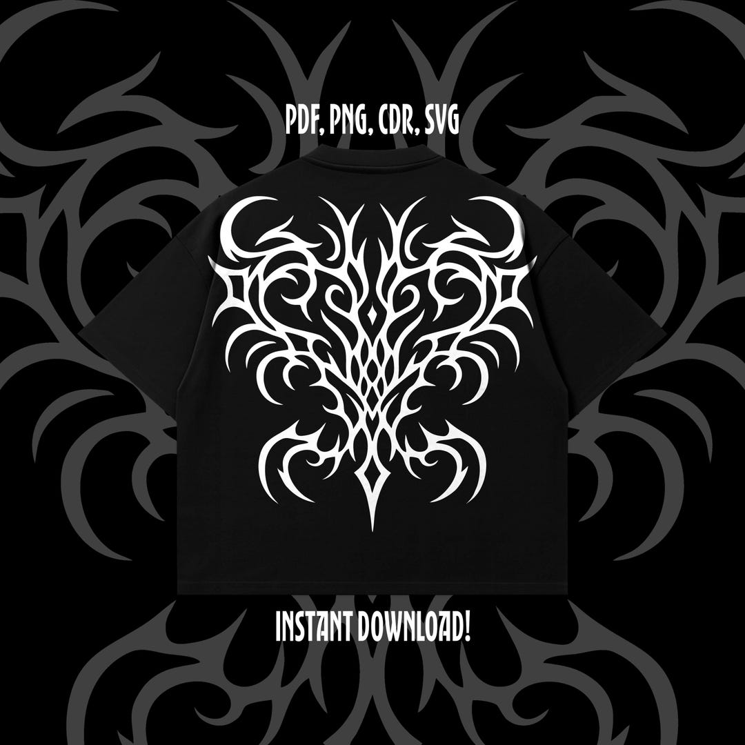 Dark Tribal Sigil Illustration, Gothic Symbol Art, White on Black ...