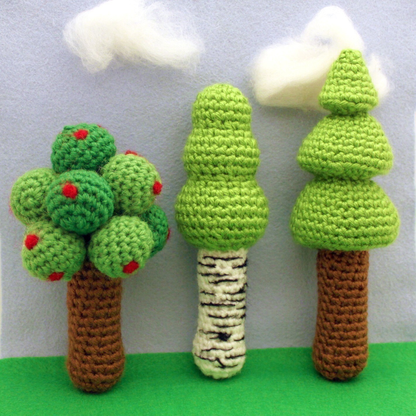 Instant Download Crochet Pattern Three Tree Rattles | Etsy