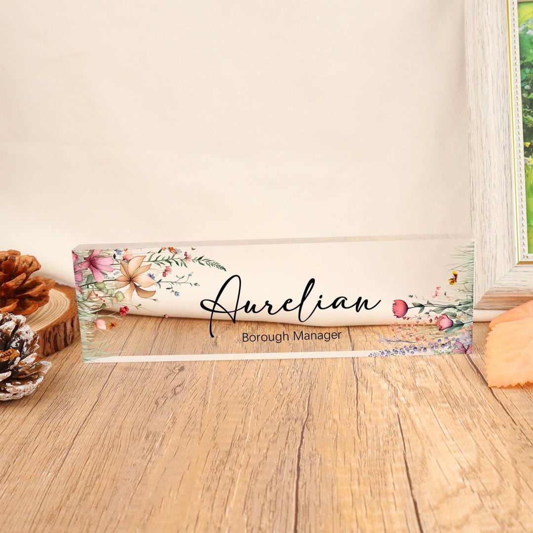 Personalized Name Desk Plate,custom Desk Plaque,acrylic Name Plate for ...