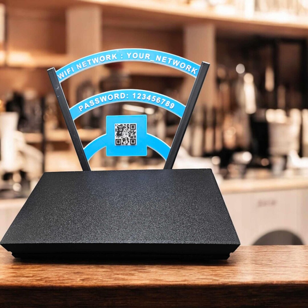 Wifi Sign With QR Code & Login Info Router Design for Instant ...