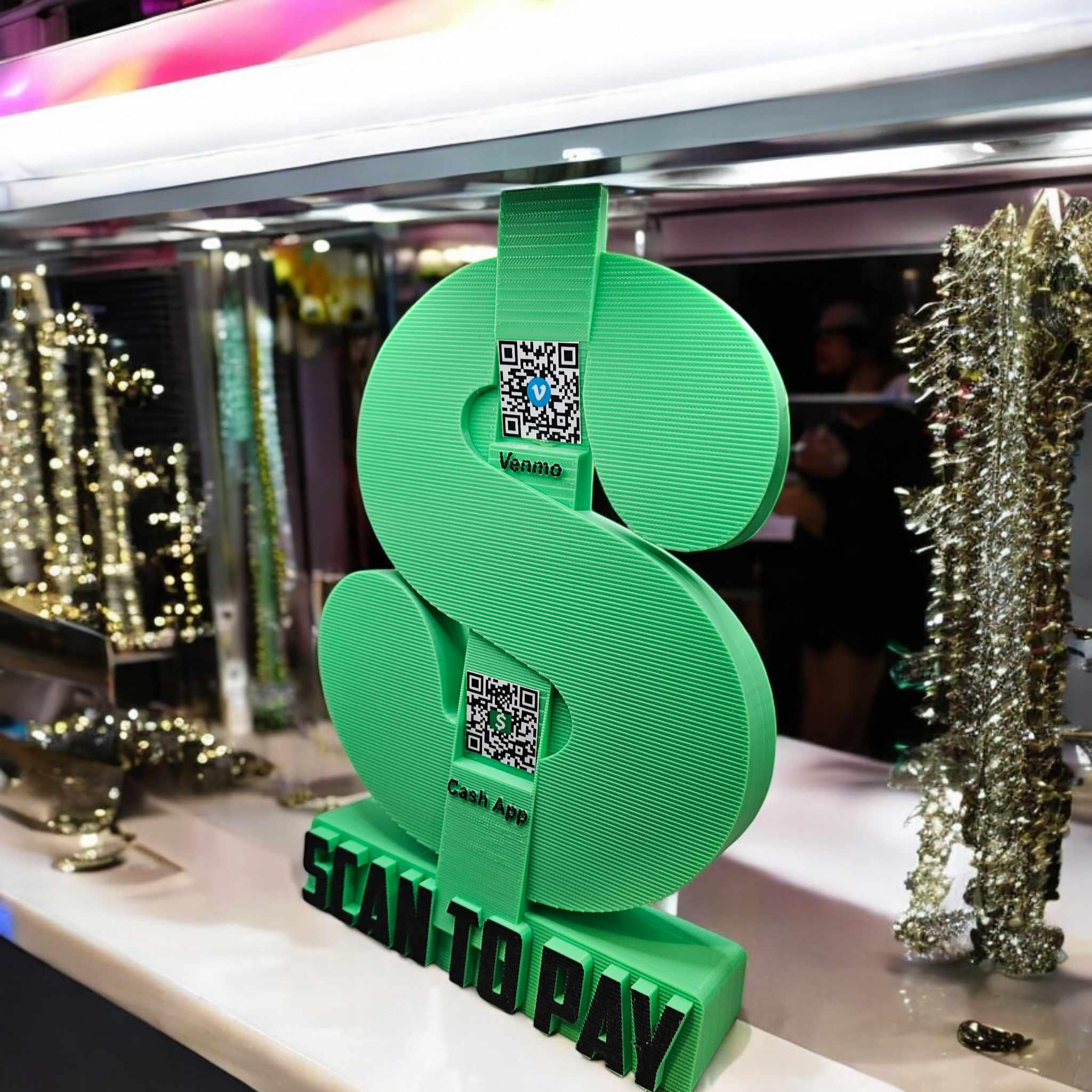 QR Code Payment Sign - Custom 3D Printed Dollar Sign - Scan to Pay. for ...