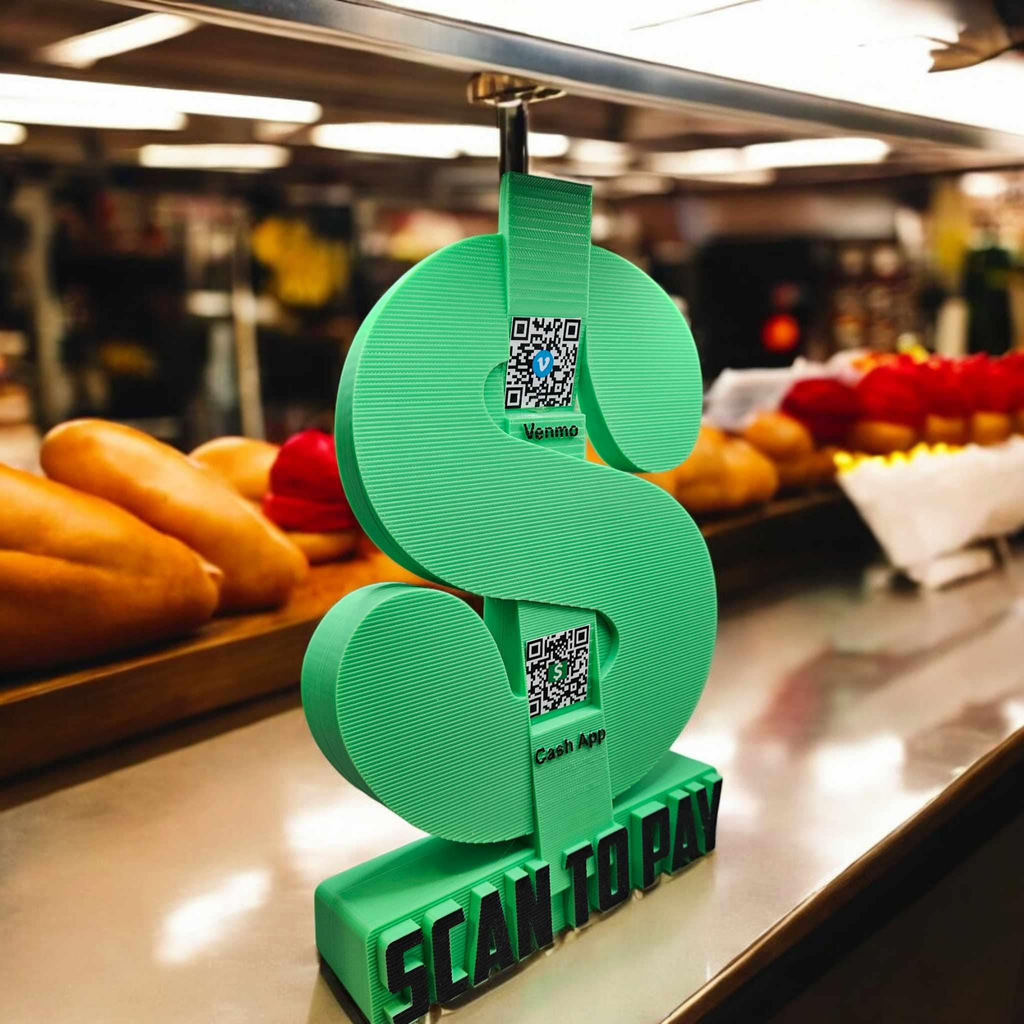 QR Code Payment Sign - Custom 3D Printed Dollar Sign - Scan to Pay. for ...