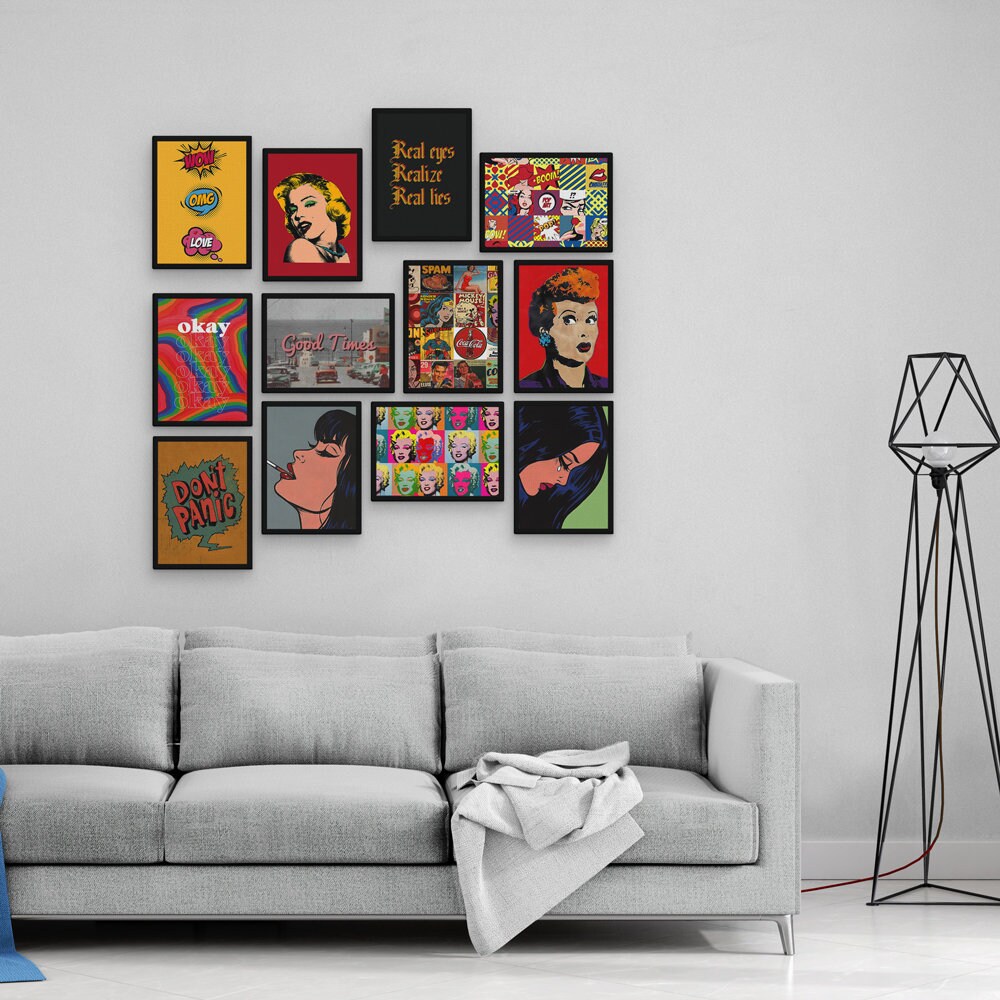 Pop-art Wall Art Collection 12 Piece Decorative Wood MDF Set - Etsy