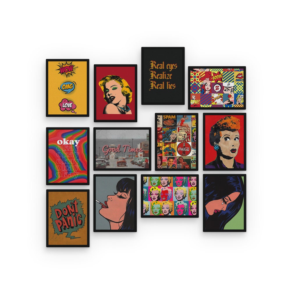 Pop-art Wall Art Collection 12 Piece Decorative Wood MDF Set - Etsy