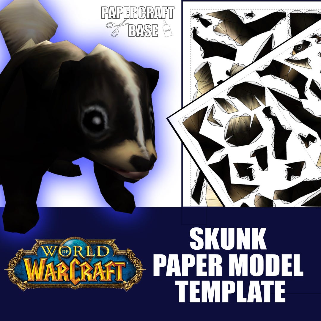 Skunk world of Warcraft Paper Model Template - Etsy