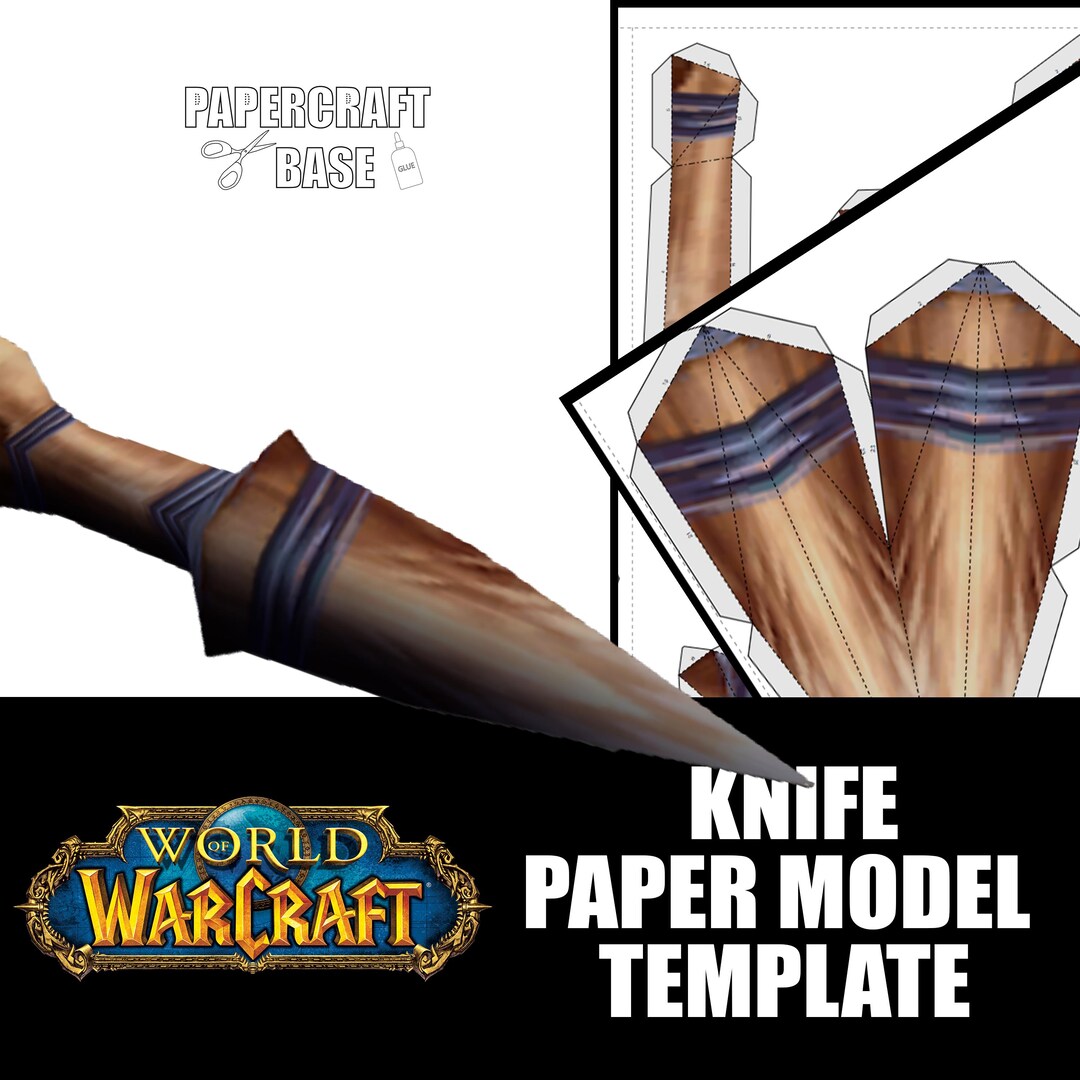 World of Warcraft Knife Paper Model Template, Paper Craft - Etsy