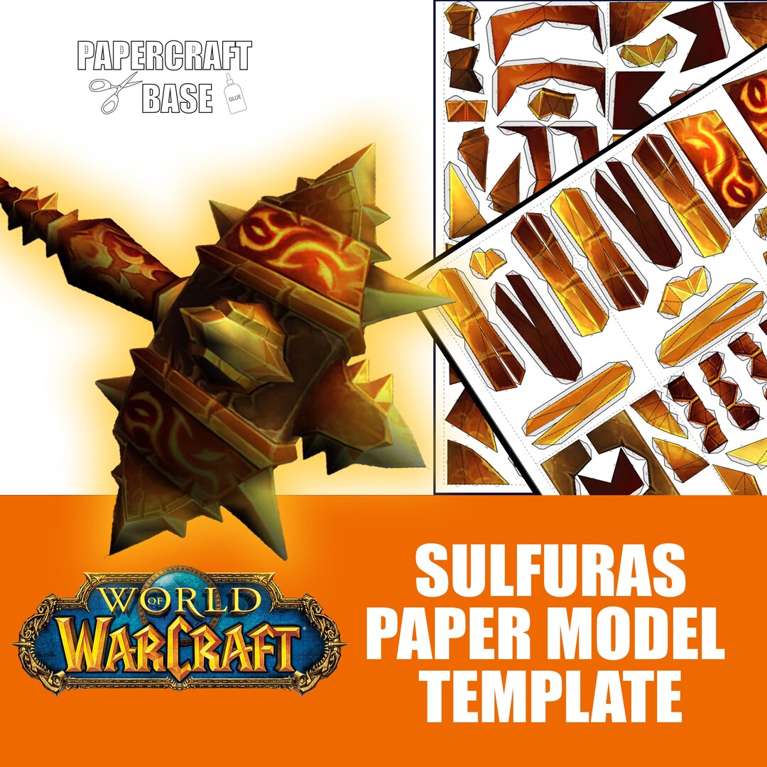 Sulfuras, Hand of Ragnaros world of Warcraft Paper Model Template - Etsy
