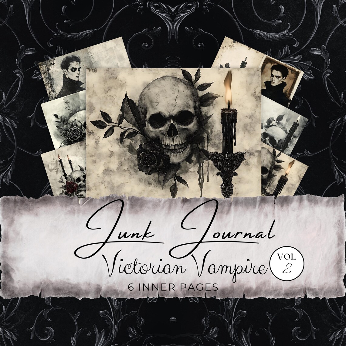 Vampire Junk Journal Kit: Gothic Victorian Scrapbook Paper (digital ...