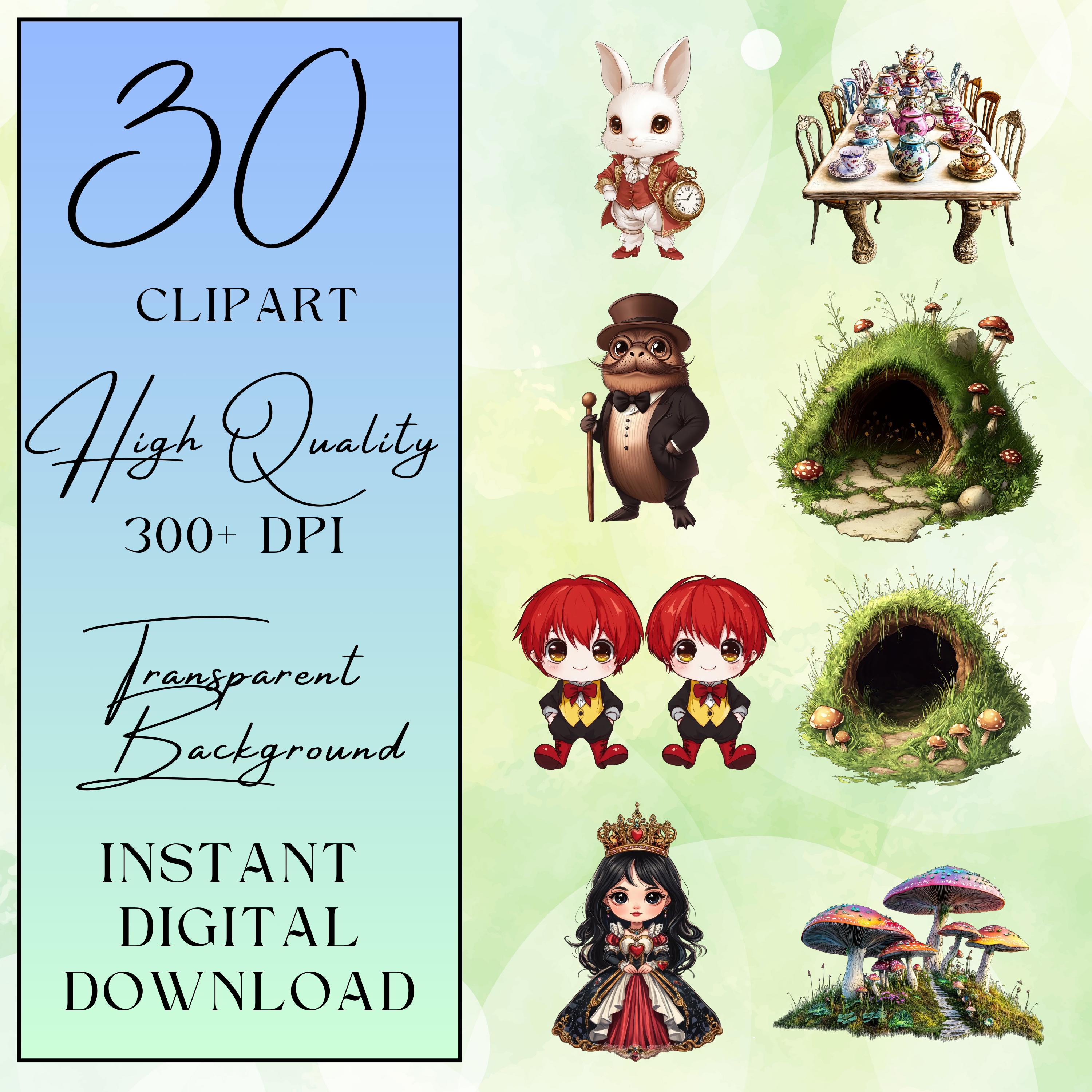 Wonderland Clipart, Kawaii Chibi, Mad Hatter Character, Cheshire Cat ...