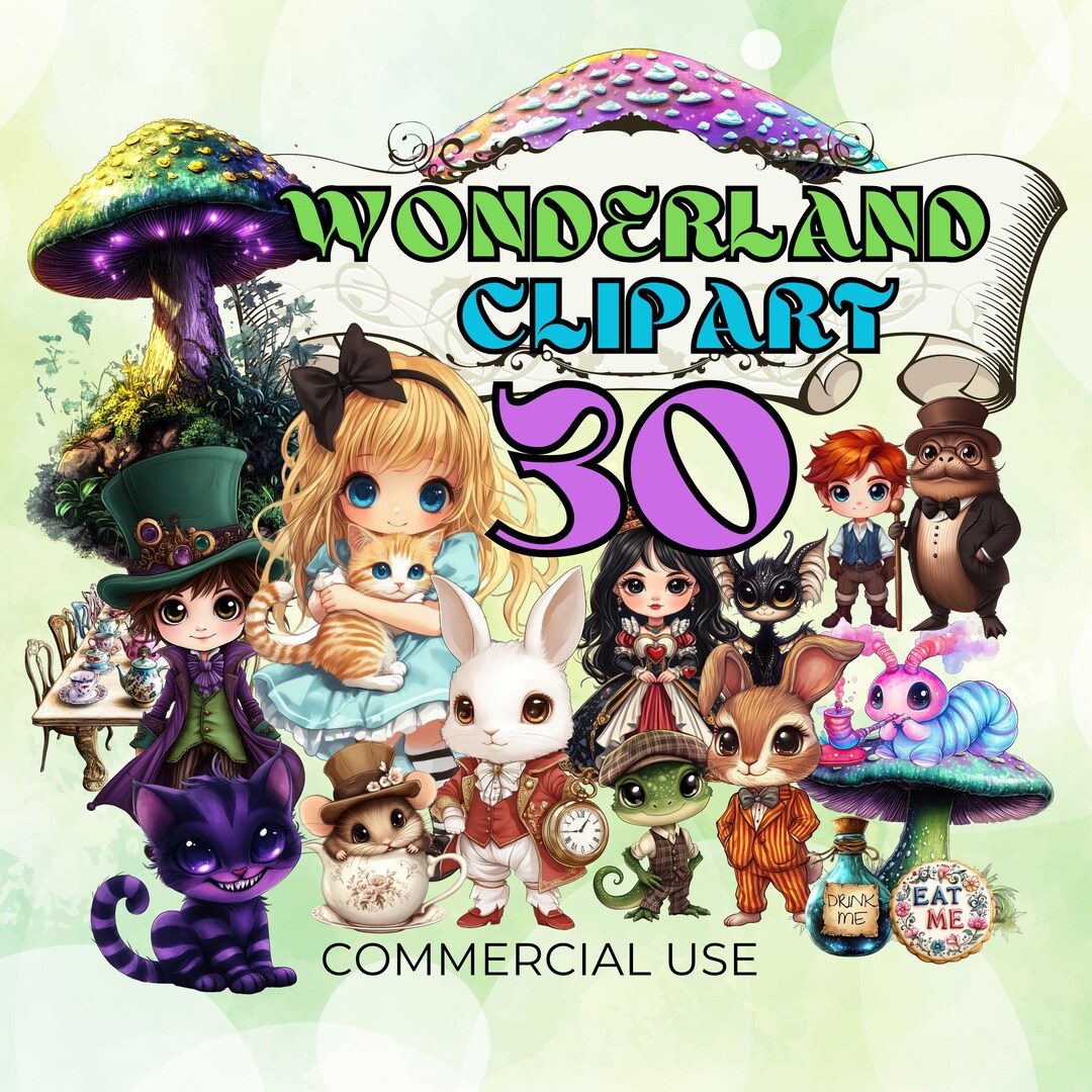 Wonderland Clipart, Kawaii Chibi, Mad Hatter Character, Cheshire Cat ...