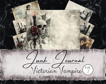 Vampire Junk Journal Kit: Gothic Victorian Scrapbook Paper (digital ...