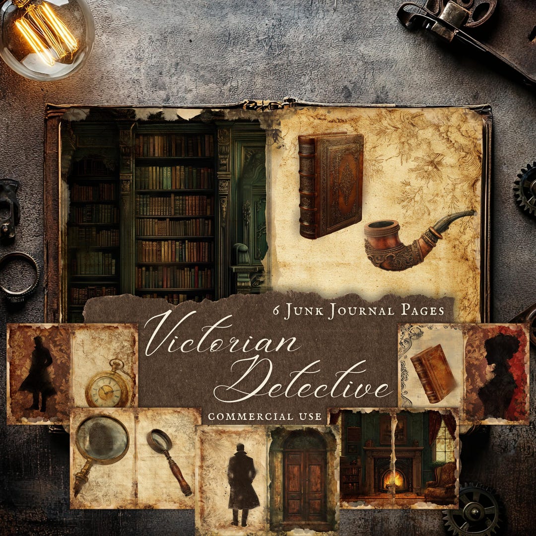 Victorian Detective Junk Journal Kit: Mystery Scrapbook Pages ...