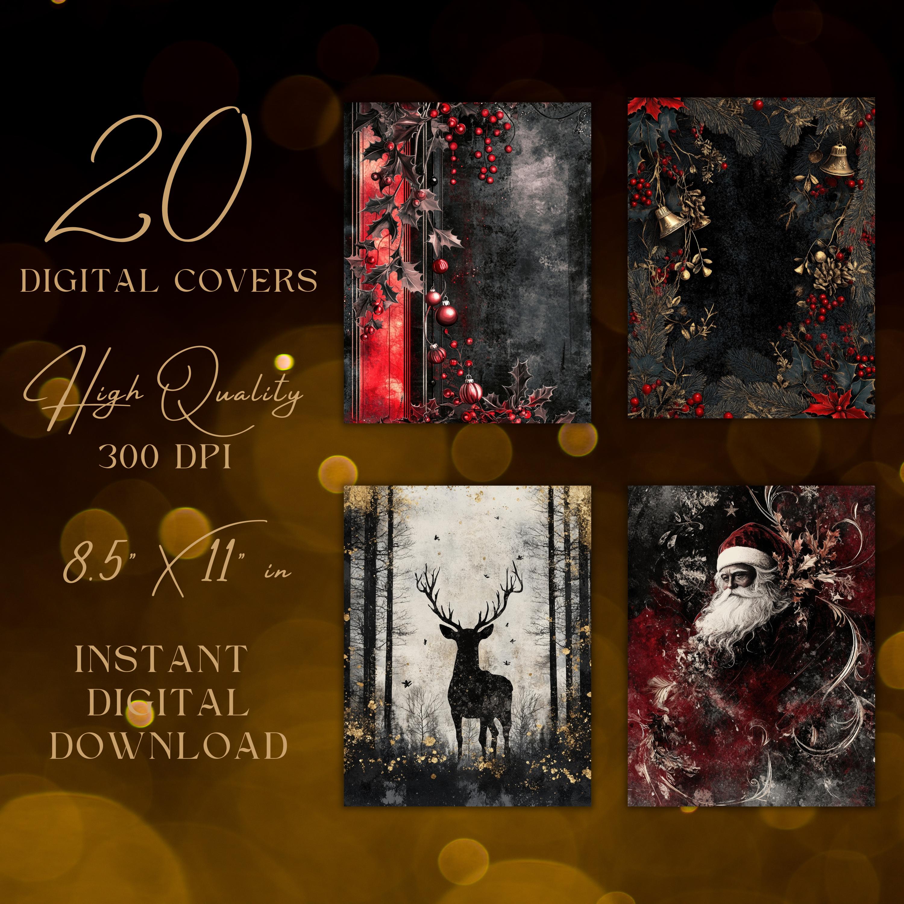 Gothic Christmas Junk Journal Pages: Victorian Santa, Dark Winter ...