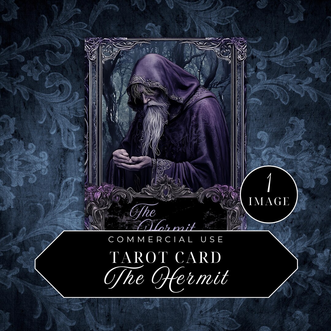 The Hermit Tarot Card Ephemera: Gothic Victorian Clipart (digital ...