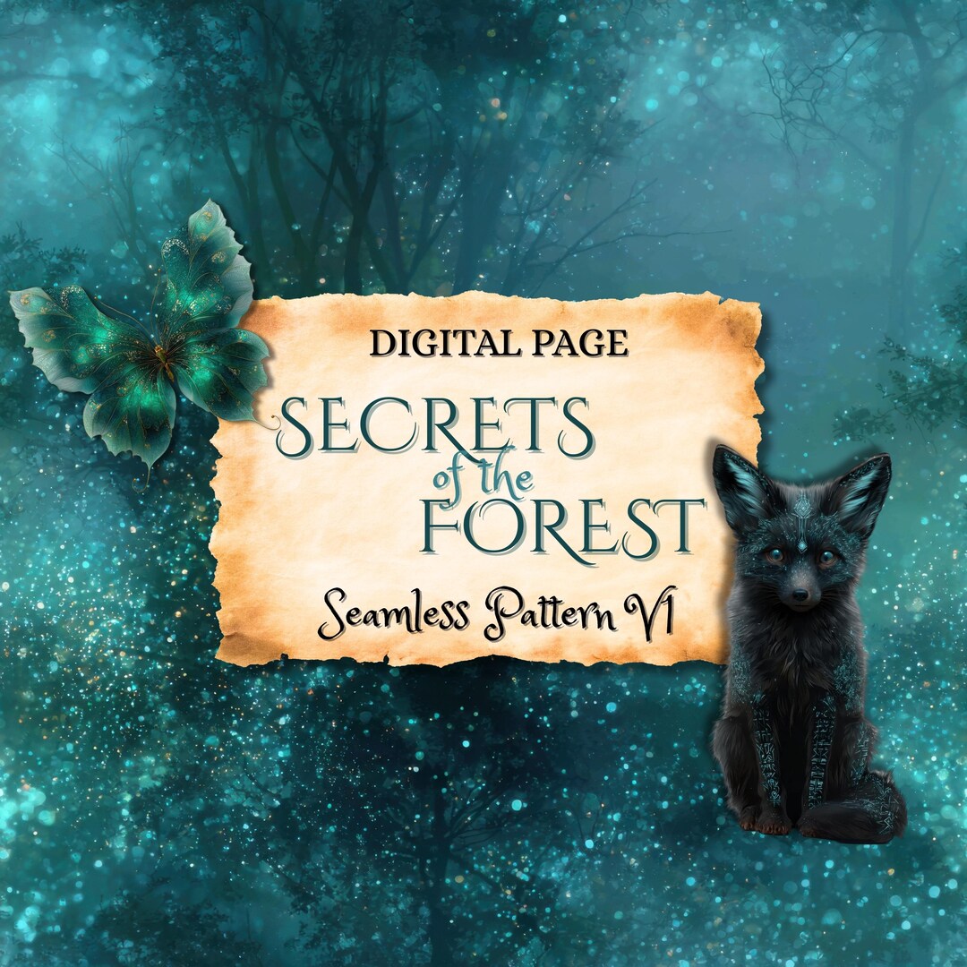 Secrets of the Forest Seamless Pattern, Junk Journal Page, Printable ...