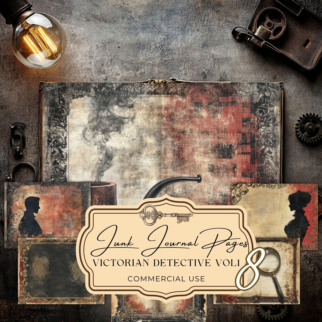 Detective Junk Journal Kit Pages, Commercial Use, Scrapbook Paper, Aged ...
