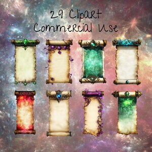 Fantasy Scroll Clipart: Magical RPG Parchment Paper Graphics (PNG ...
