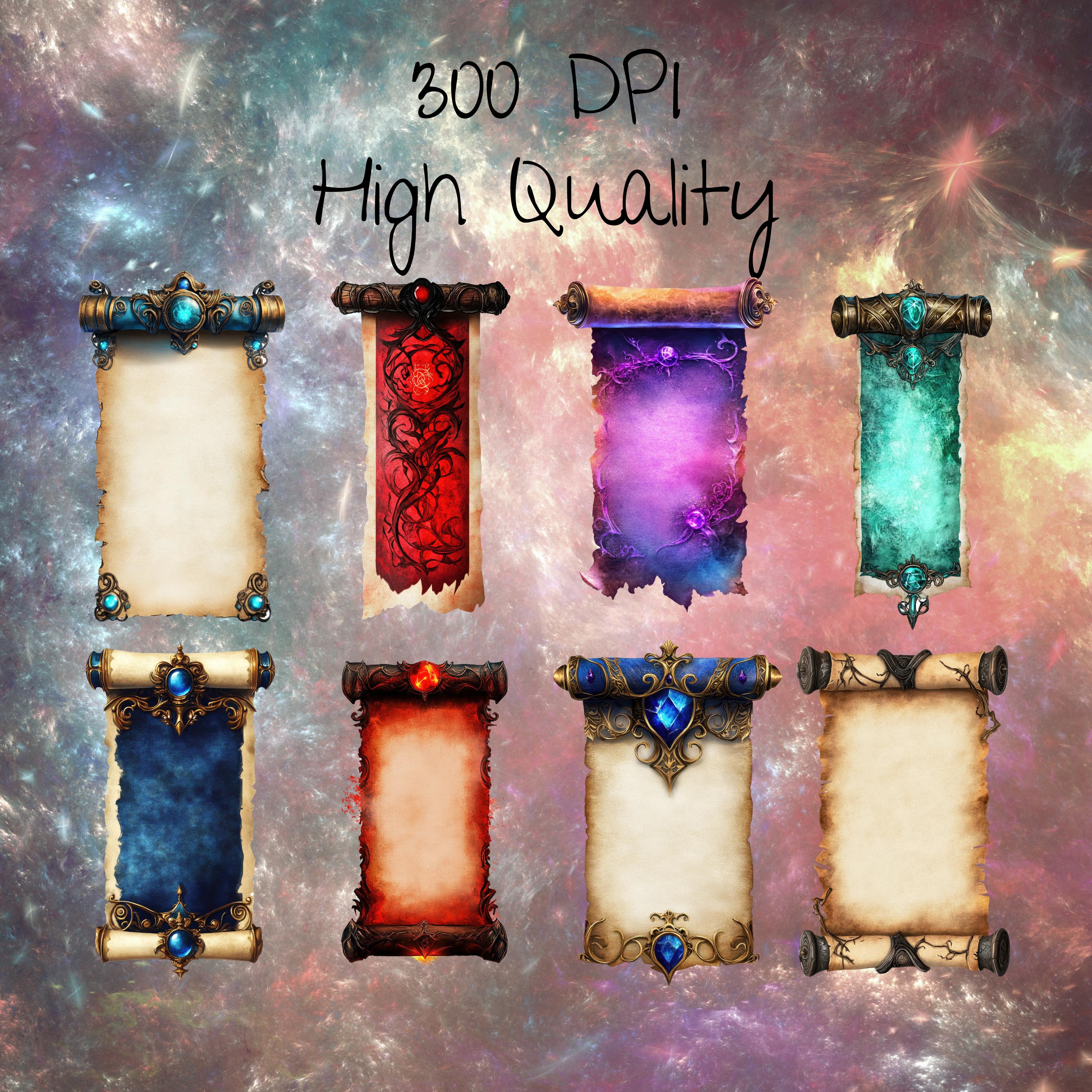 Fantasy Scroll Clipart: Magical RPG Parchment Paper Graphics (PNG ...