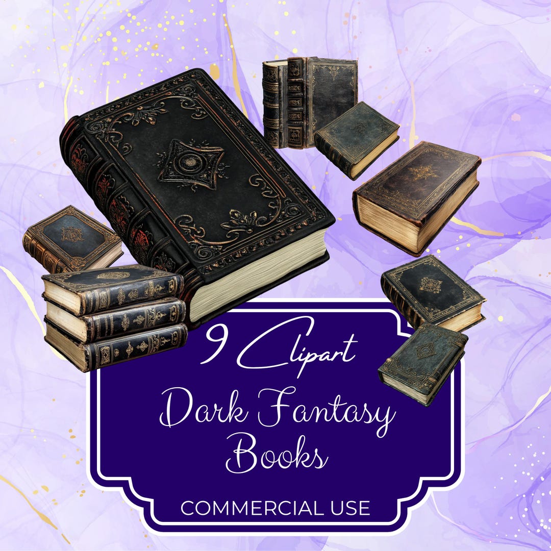 Gothic Spell Book Clipart: Dark Academia Journal Covers (PNG Digital ...