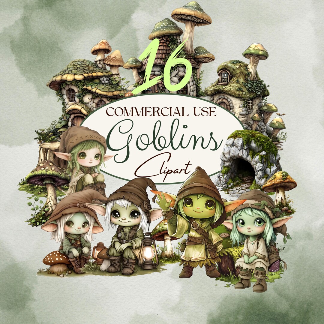 Goblins Clipart Pack, Fantasy Medieval Rpg, Cute Gremlins, Halloween ...