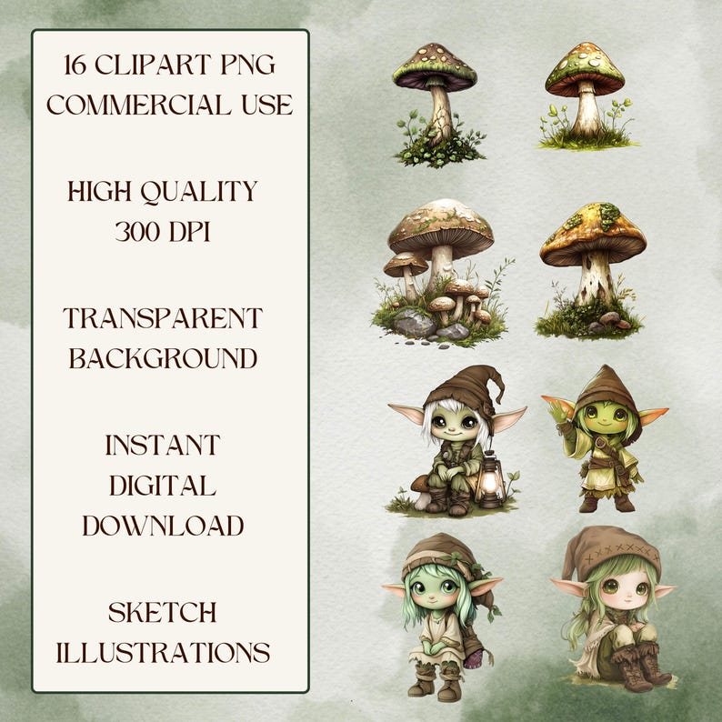 Goblins Clipart Pack, Fantasy Medieval Rpg, Cute Gremlins, Halloween ...