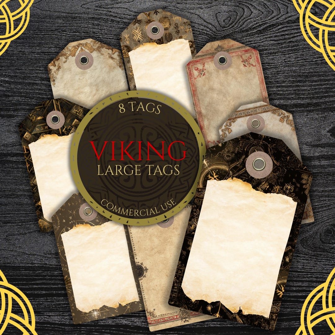 Viking Junk Journal Tags: Norse Runes Ephemera (digital Download) Nm37 ...