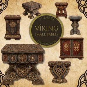 Viking Tables Clipart: Norse Mythology PNG Graphics (commercial Use ...