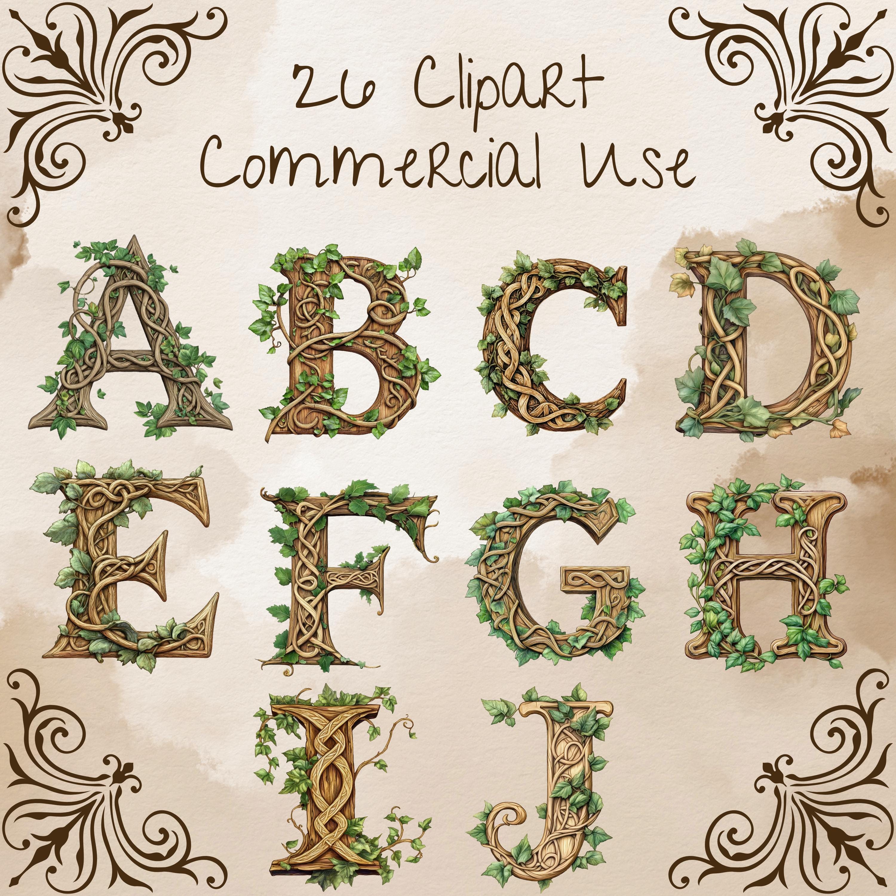 Elven Alphabet Letters Clipart X26 { Commercial Use } Enchanted Forest ...