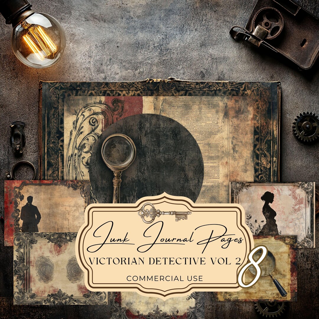 Detective Junk Journal Kit Pages, Commercial Use, Scrapbook Paper, Aged ...