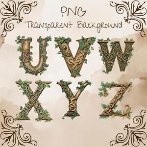 Elven Alphabet Letters Clipart X26 { Commercial Use } Enchanted Forest ...