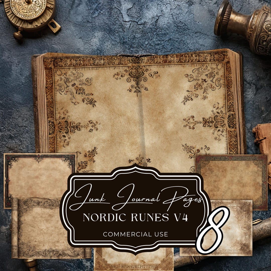 Viking Junk Journal Pages, Nordic Rune Parchment Paper, Norse Mythology ...