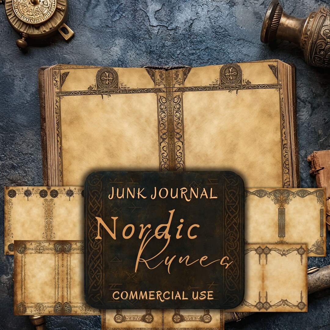 Vintage Rune Journal Pages, Norse Mythology, Nordic Rune Paper ...
