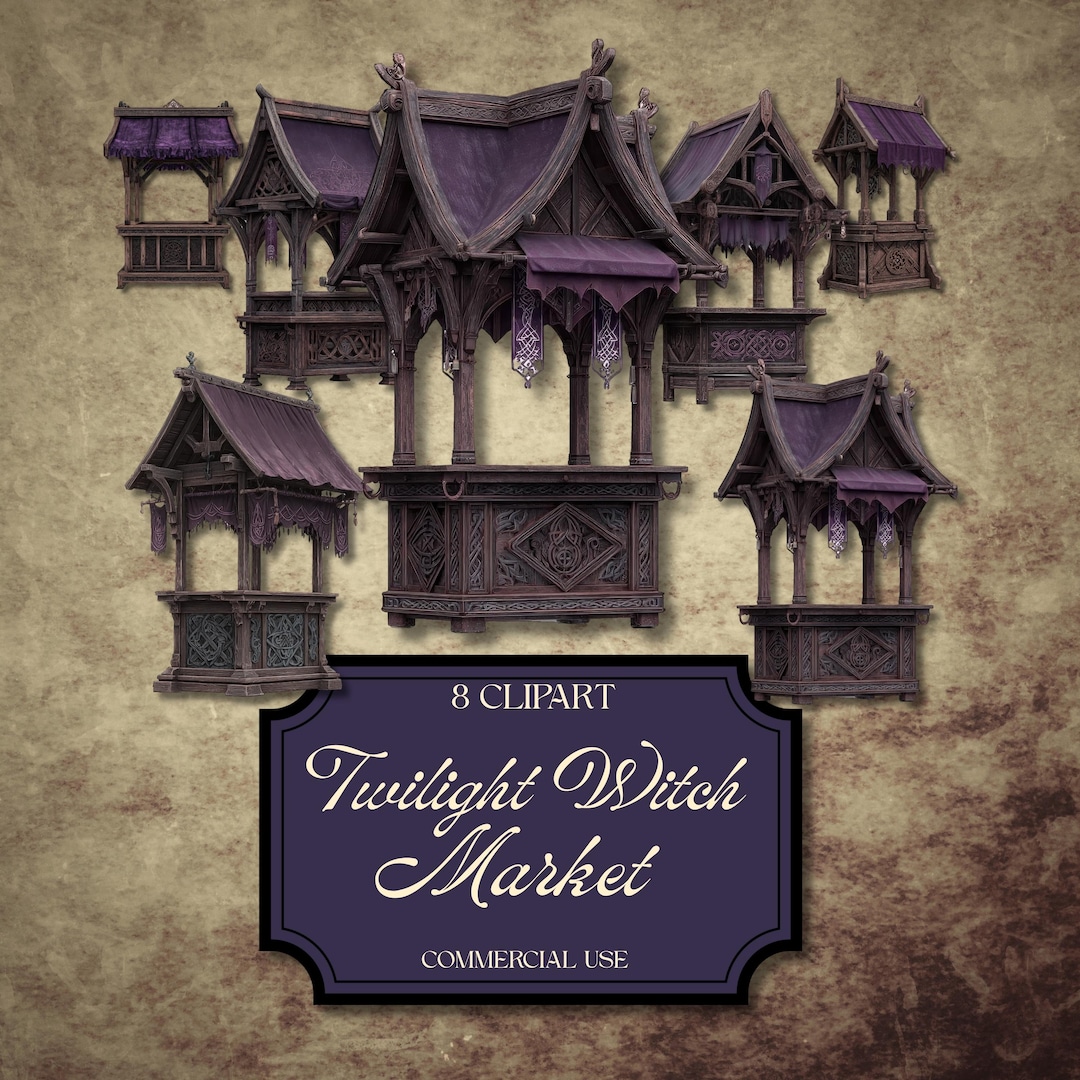 Twilight Witch Market Clipart, Fantasy Booths Png, Rpg Vendor Stall ...