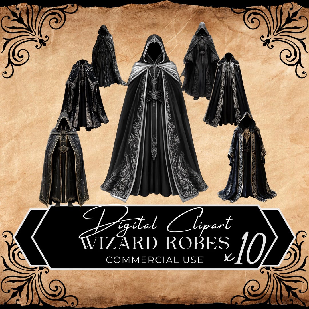 Wizard Robe Clipart: Fantasy RPG Clip Art (commercial Use) Fan37 - Etsy