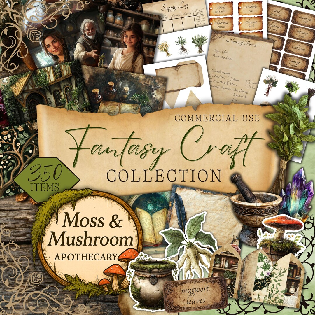 Apothecary Junk Journal Kits, Fantasy Rpg Item Pack, Printable Ttrpg ...