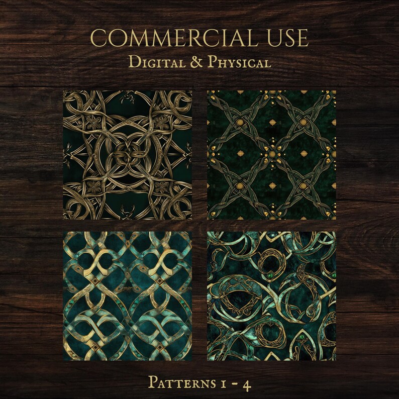 Loki & Sigyn Seamless Patterns, Norse Mythology Digital Paper, Junk ...