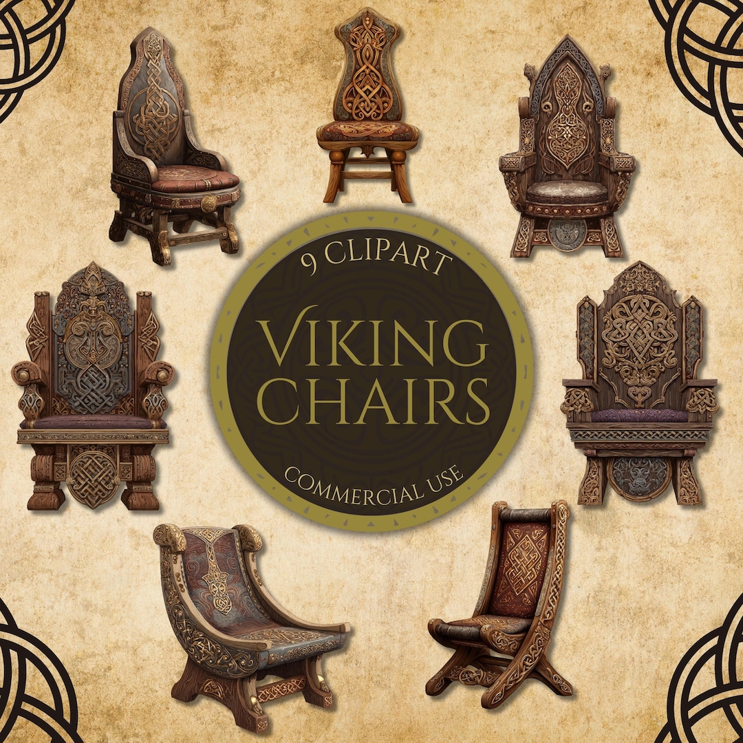 Viking Chair Clipart, Norse Throne Png, Fantasy Norse Mythology ...