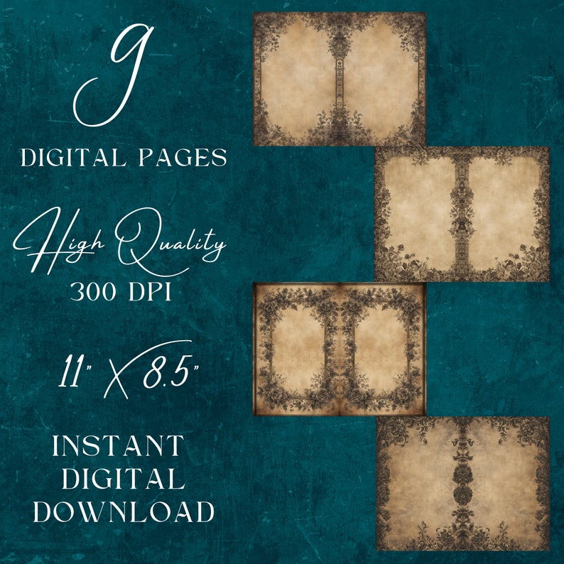 Cottagecore Junk Journal Printable Pages, 9 Digital Inner Papers Diy ...