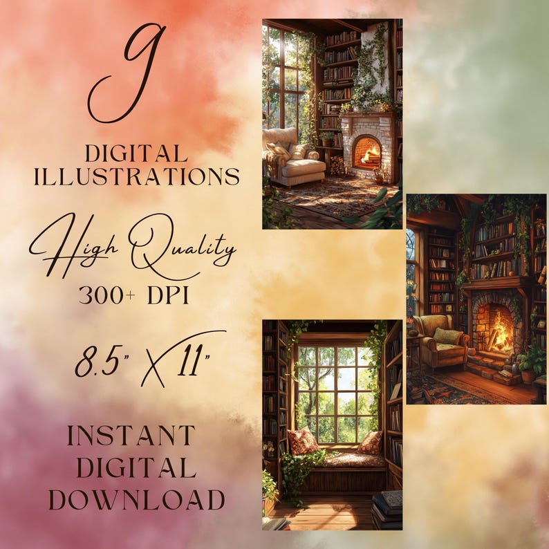 Cozy Reading Nook Junk Journal: Cottagecore Digital Art (commercial Use ...