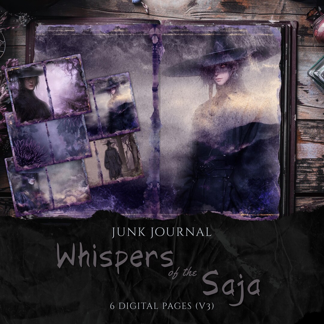 Korean Grim Reaper Junk Journal Pages: Dark Floral Asian Ghost (digital ...