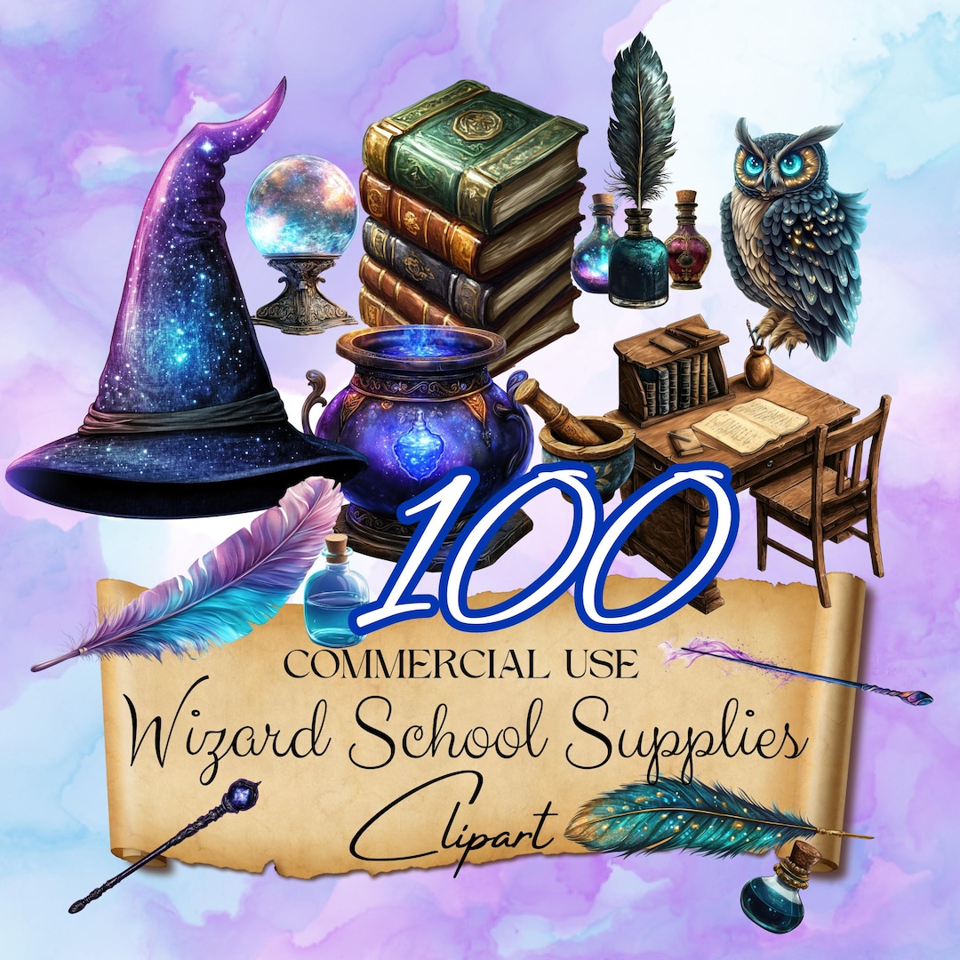 Wizard School Clipart Bundle: Fantasy RPG Magic Supplies (commercial ...