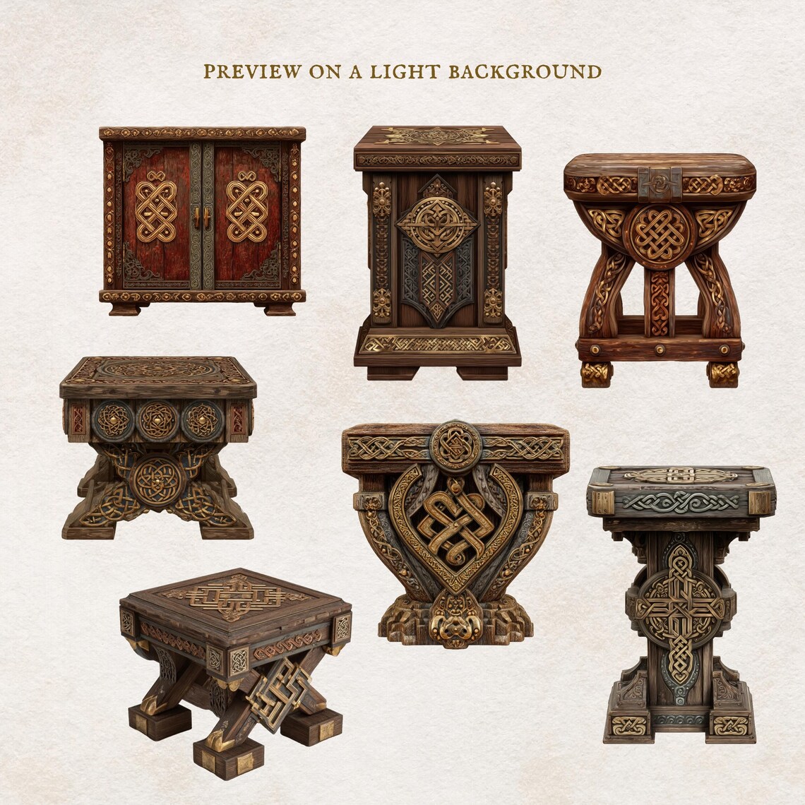 Viking Tables Clipart: Norse Mythology PNG Graphics (commercial Use ...